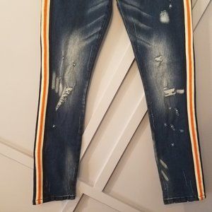 Kilogram | Jeans | Kilogram Bbo M Blue Denim Orangewhite Stripe | Poshmark